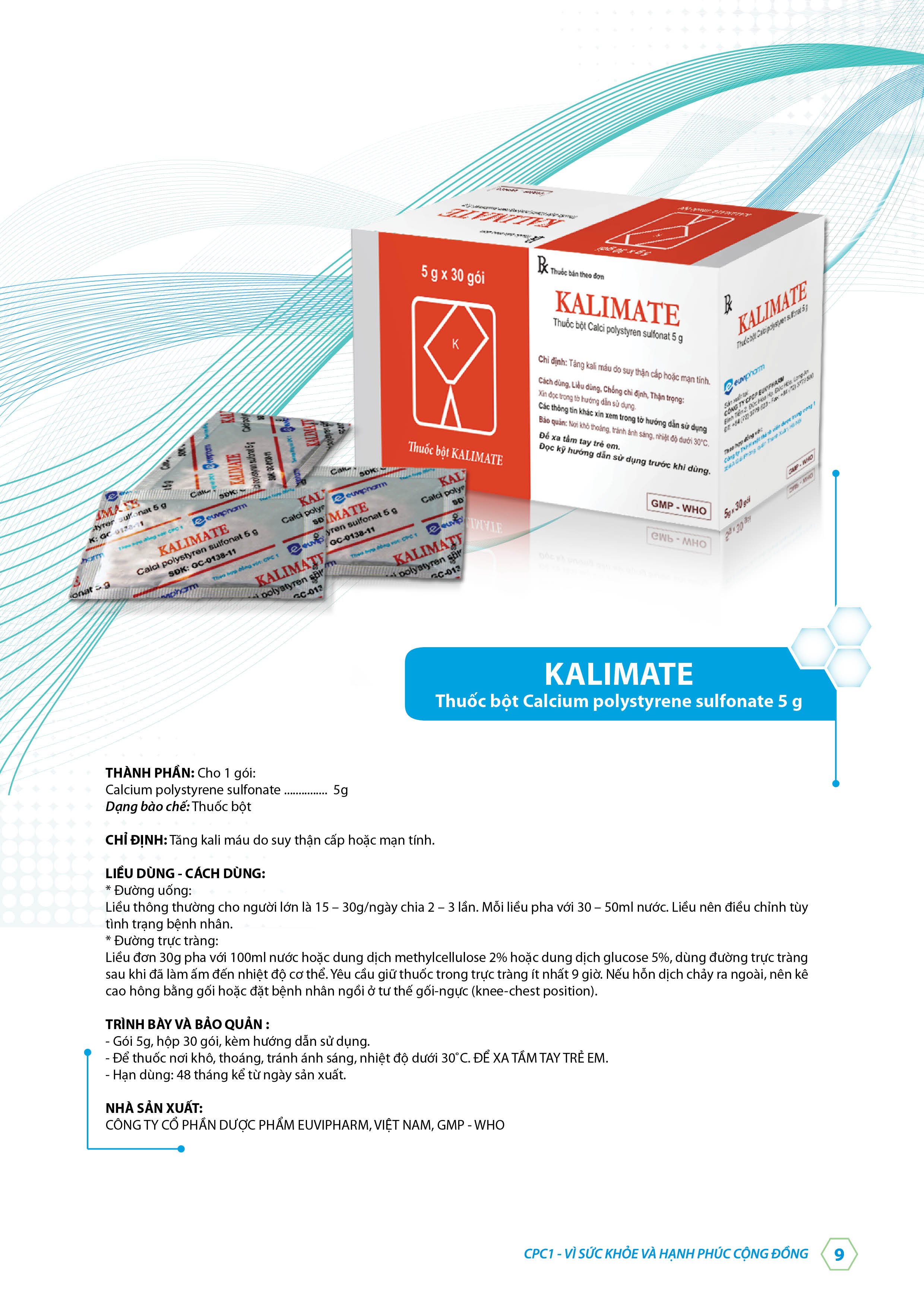 Kalimate 5g :: Công ty Cổ phần Dược Phẩm Trung Ương CPC1