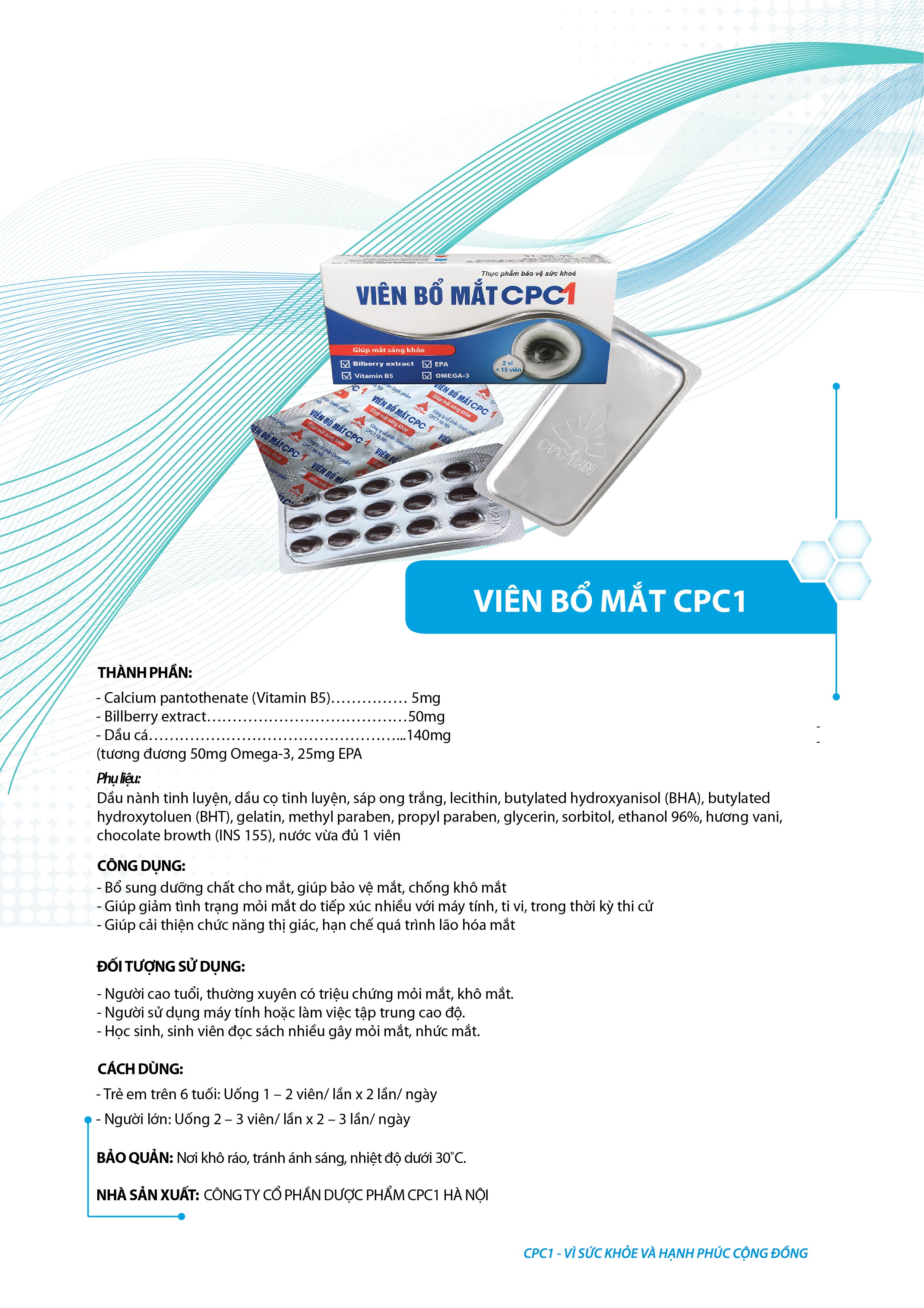 Viên Bổ Mắt CPC1 :: Công ty Cổ phần Dược Phẩm Trung Ương CPC1